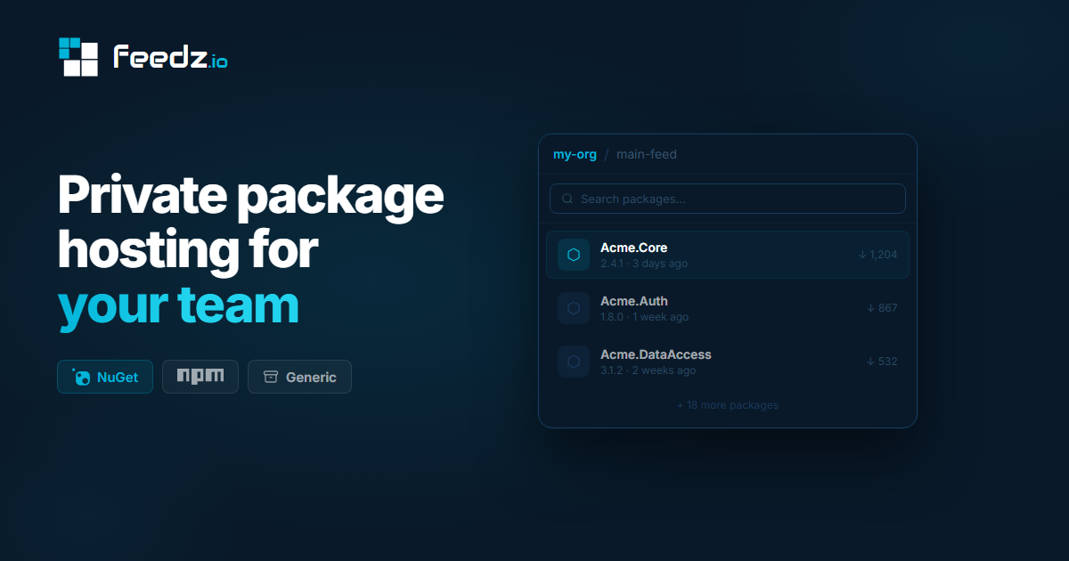 Private package hosting - feedz.io